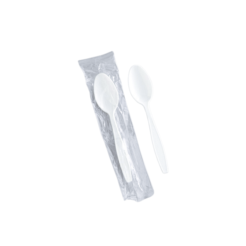 White Individually Wrapped Biodegradable Plastic Silverware (medium ...